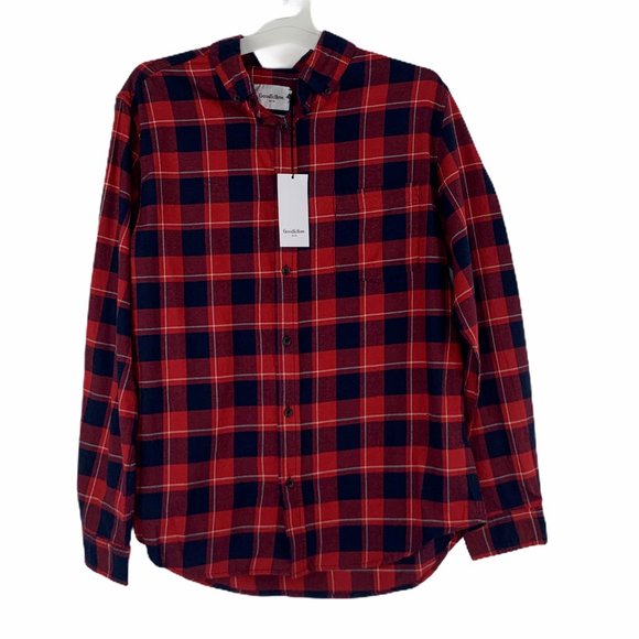Goodfellow & Co | Shirts | Goodfellow Plaid Flannel Soft Red Button Up ...